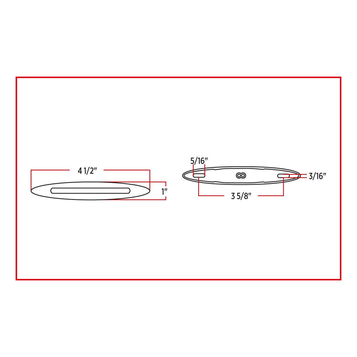 TRUX-TLED-F45A : 4.5" X 1" Flatline Color Slim-Line Amber Marker LED ...