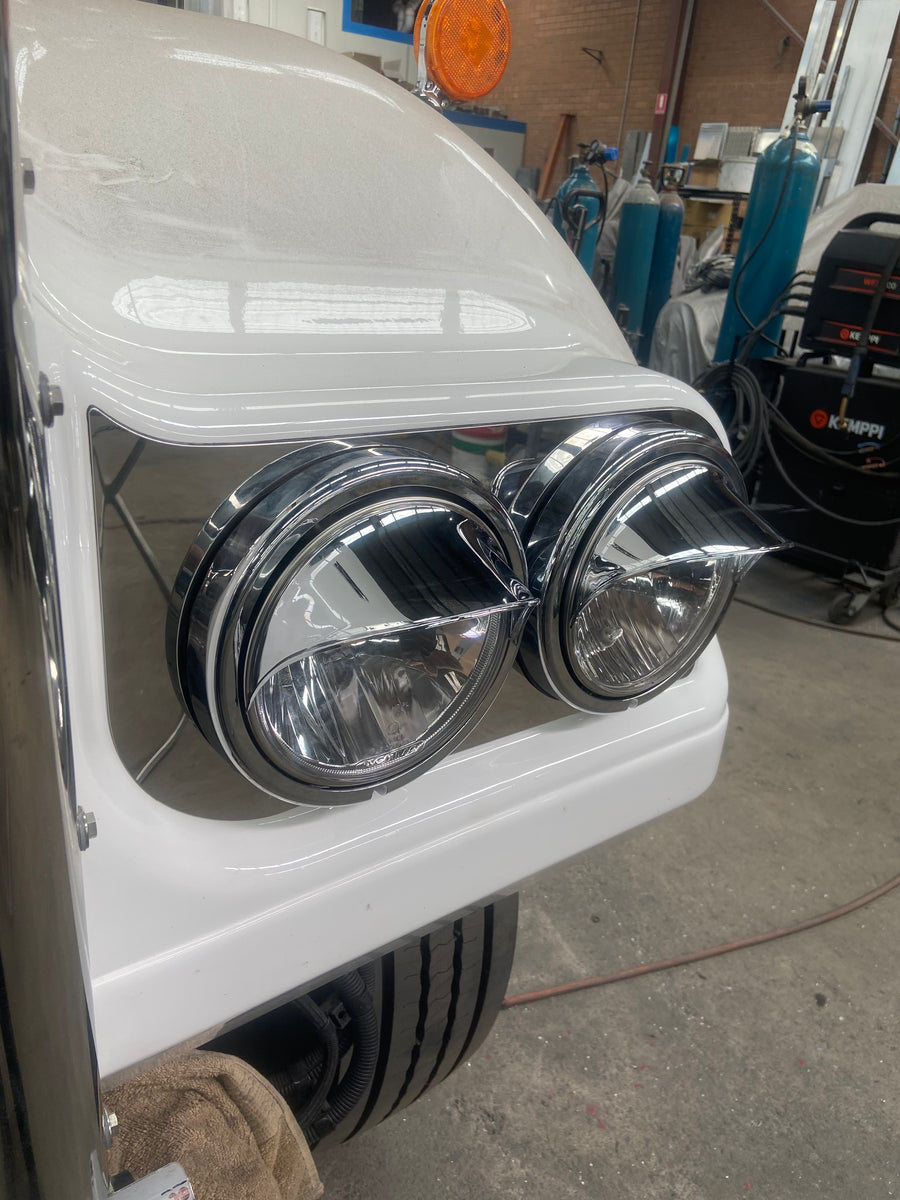 AACC - Tapered Smaller Stainless Headlight Visors (Pair) – All American ...